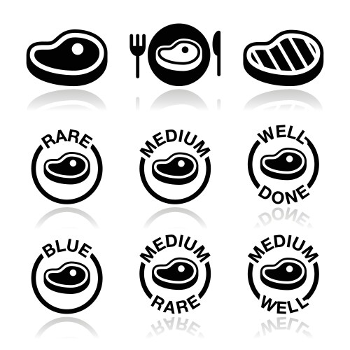 Cooked beef steak Royalty Free Vector Image - VectorStock