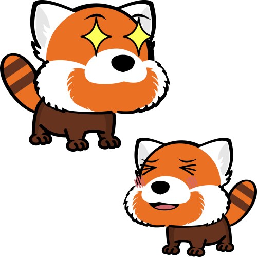 Wolf cartoon kawaii expression pack collection Vector Image
