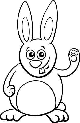 Cute Cartoon Bunny Coloring Page – Royalty-Free Vector | VectorStock