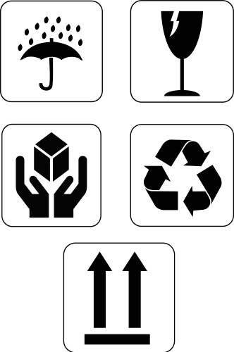 Breakable or fragile material packaging symbol Vector Image