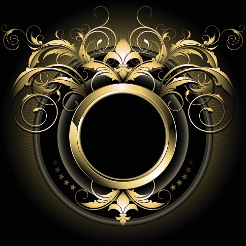 Gold elegance frame with heraldic shield Vector Image