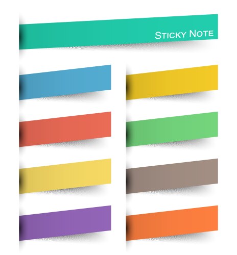 Sticky paper notes with shadow effect blank color Vector Image