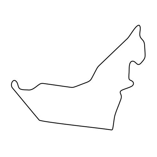 United arab emirates simplified outline map Vector Image