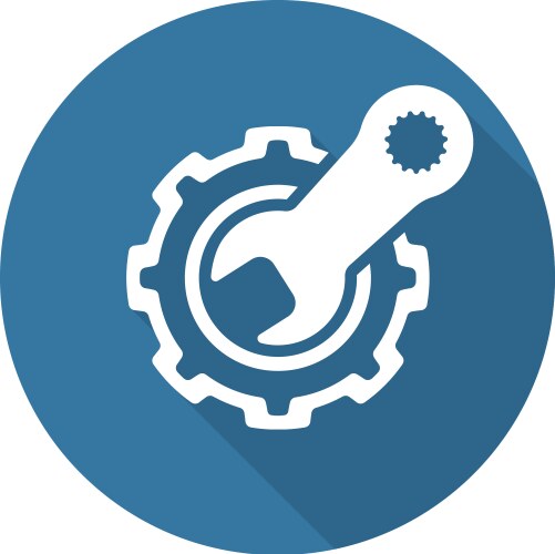 Engineering icon gear and wrench service symbol Vector Image