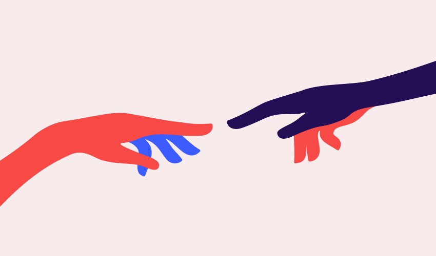 Adam hand of god like creation Royalty Free Vector Image