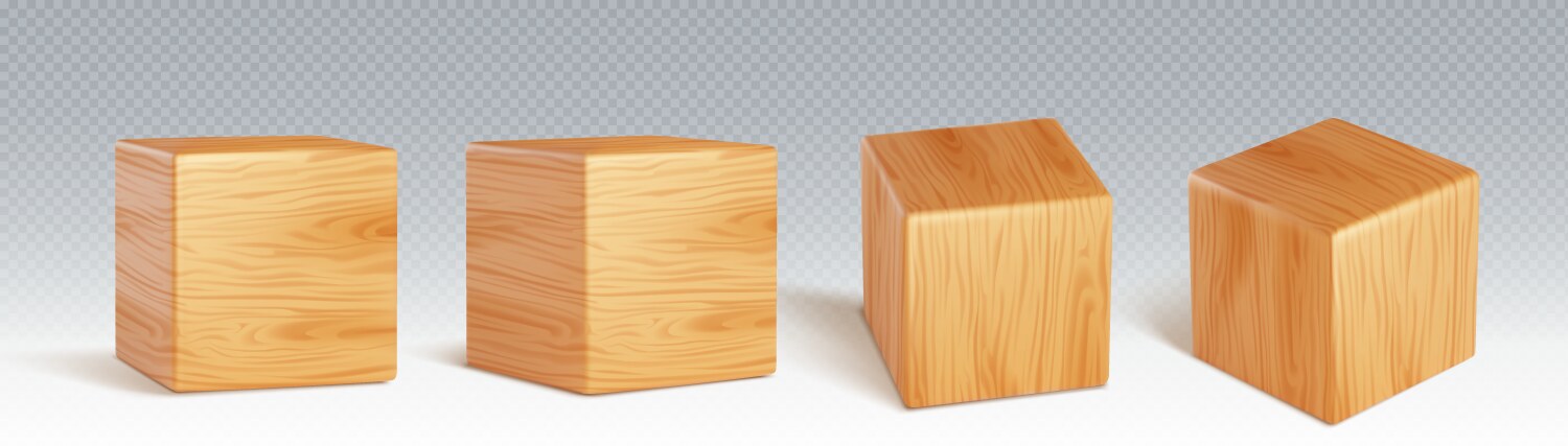 Wooden cube with letters abc Royalty Free Vector Image