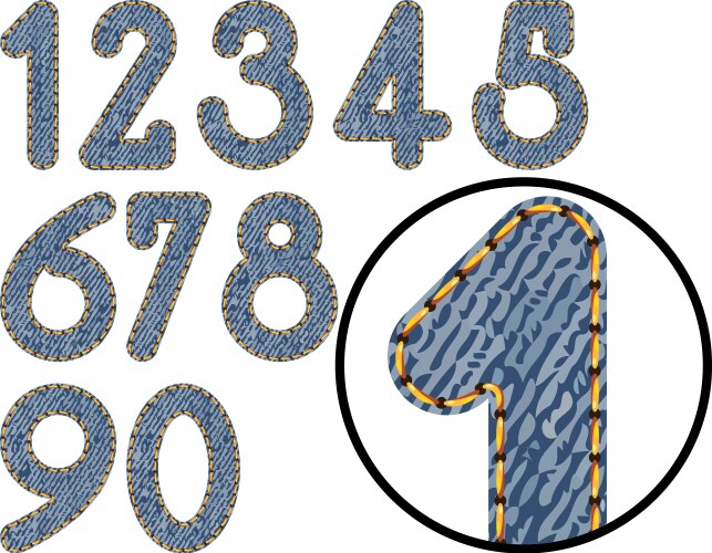 Stars and stripes numbers eps10 Royalty Free Vector Image