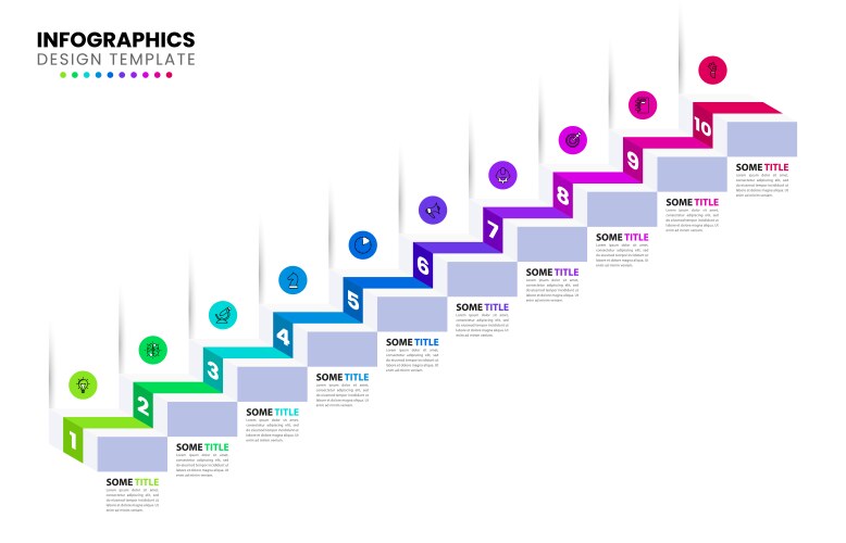 10 Step Infographic Vector Images (over 10,000)