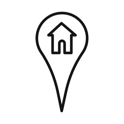 Address icon black and white outline sign Vector Image