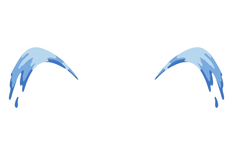 Cartoon tear drops icon sorrow cry streams Vector Image