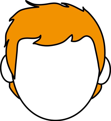 Color pencil cartoon front view faceless Vector Image