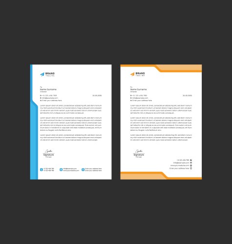 Blank letterhead template for print with logo Vector Image