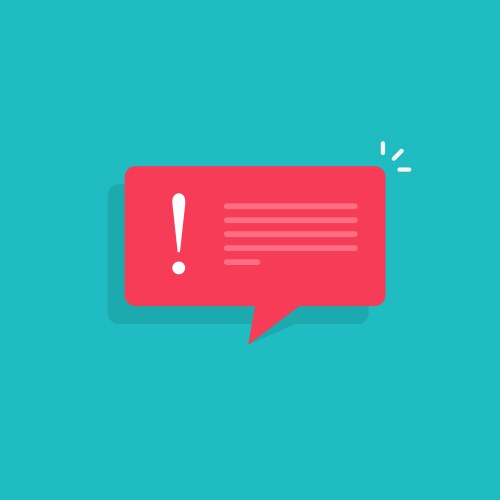 Error message flat cartoon Royalty Free Vector Image