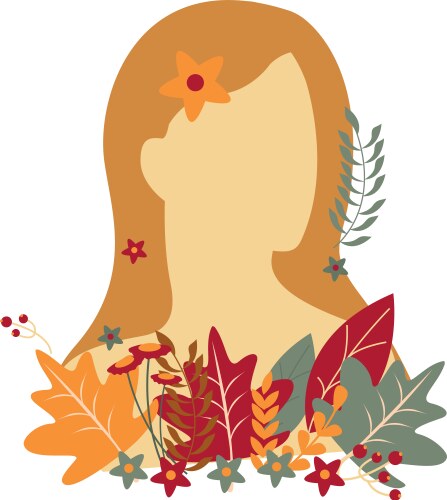 Girl with flowers Royalty Free Vector Image - VectorStock