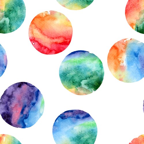 Rainbow watercolor circles Royalty Free Vector Image