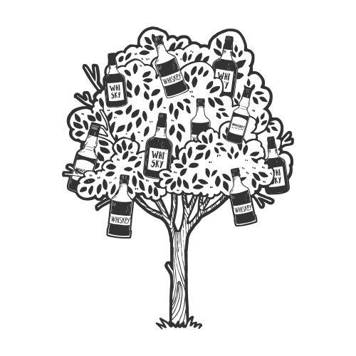 Alcohol bottle sketch Royalty Free Vector Image