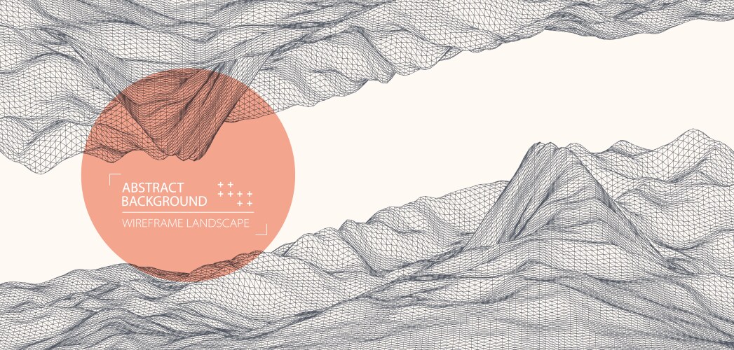 Wireframe landscape background futuristic Vector Image
