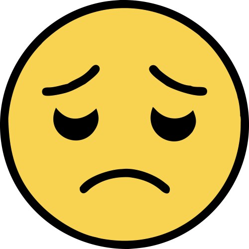 Disappointed but relieved face emoji icon Vector Image