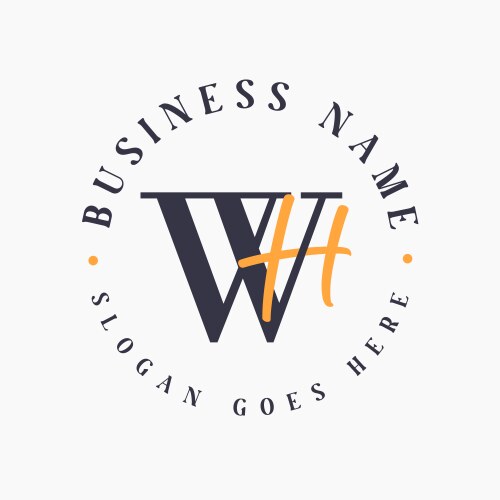 Wh logo design modern minimal elegant and luxury Vector Image