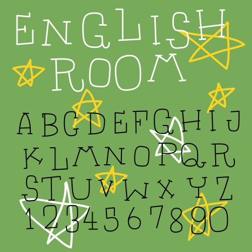 Hand drawn doodle font set Royalty Free Vector Image
