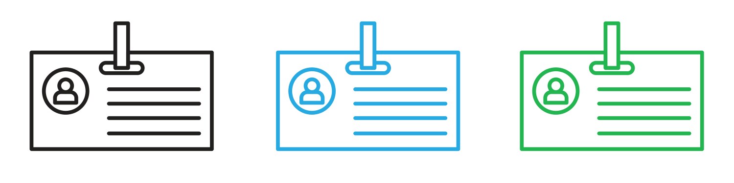 Id card icon line art Royalty Free Vector Image