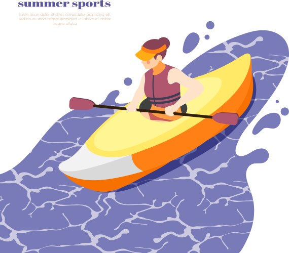 Kayaking Royalty Free Vector Image - VectorStock