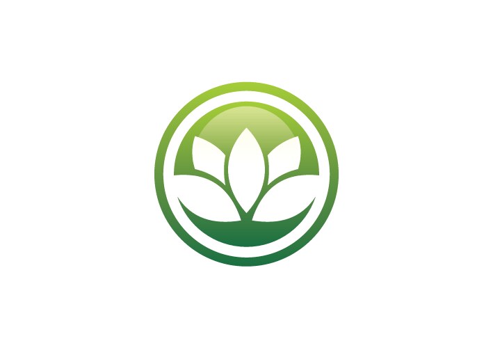 Lotus flower green spa beauty logo Royalty Free Vector Image