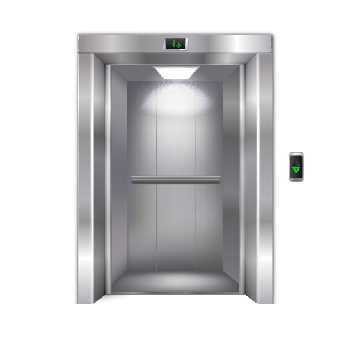 Elevator hall office interior realistic 3d Vector Image