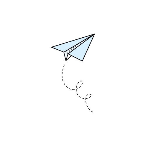 Cartoon paper airplane logo aircraft made Vector Image