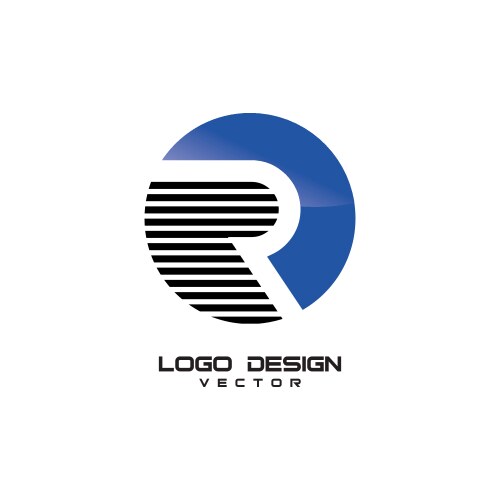 Linear r symbol logo design Royalty Free Vector Image