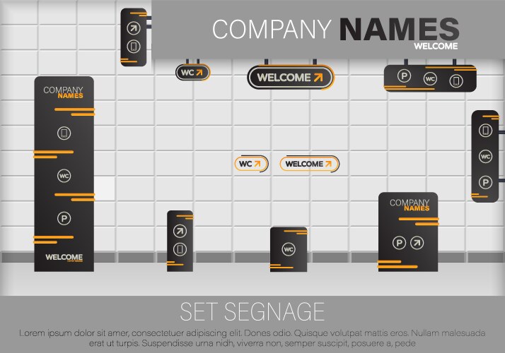 Exterior and interior signage wooden concept Vector Image