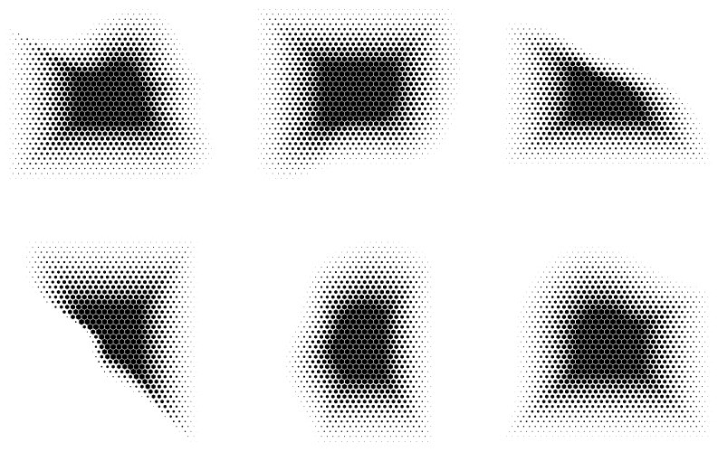 Halftone hexagon pattern reprographic technique Vector Image