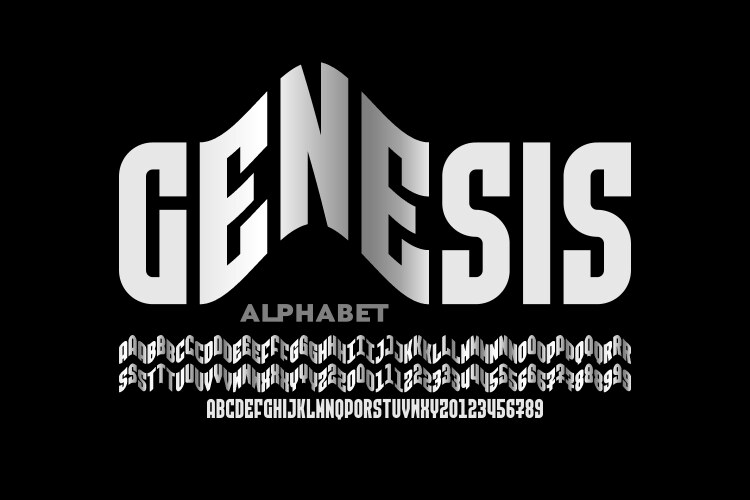 Radio wave style font alphabet letters and numbers
