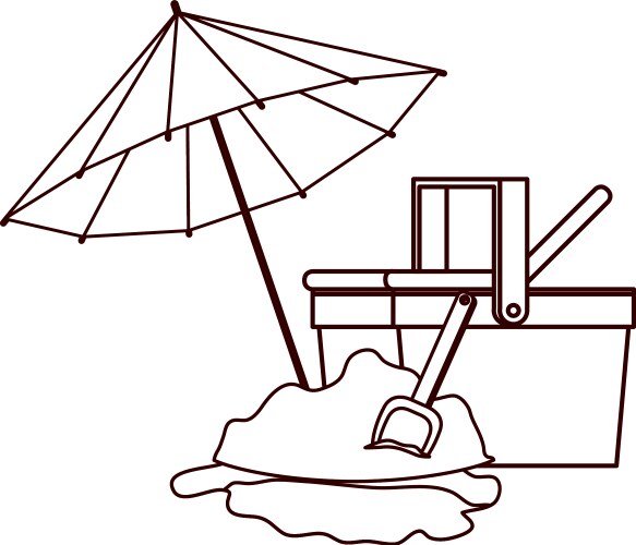 Silhouette sand bucket with tools to play Vector Image