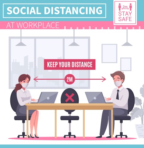 Social distancing poster Royalty Free Vector Image