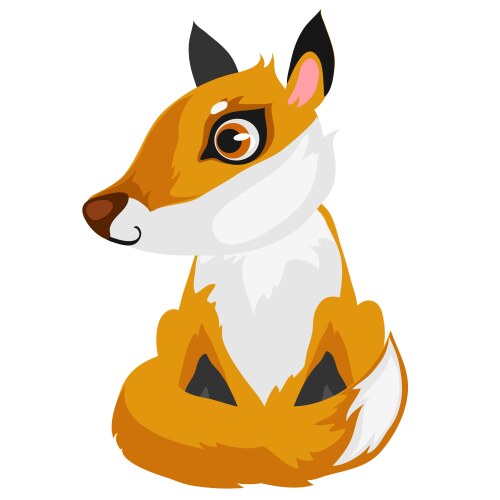 Cartoon fox look back Royalty Free Vector Image