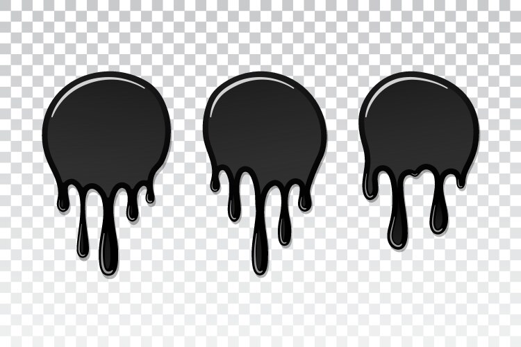 Drip paint 3d set ink stain drop melt liquid Vector Image