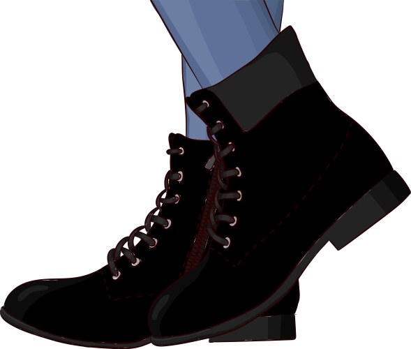 Leg in boot isolated on white Royalty Free Vector Image