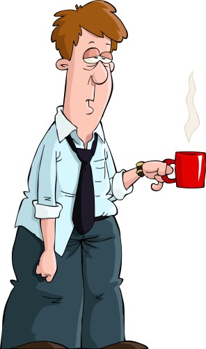 Cartoon Tired Person Cartoon Tired People. Businessman Asleep In