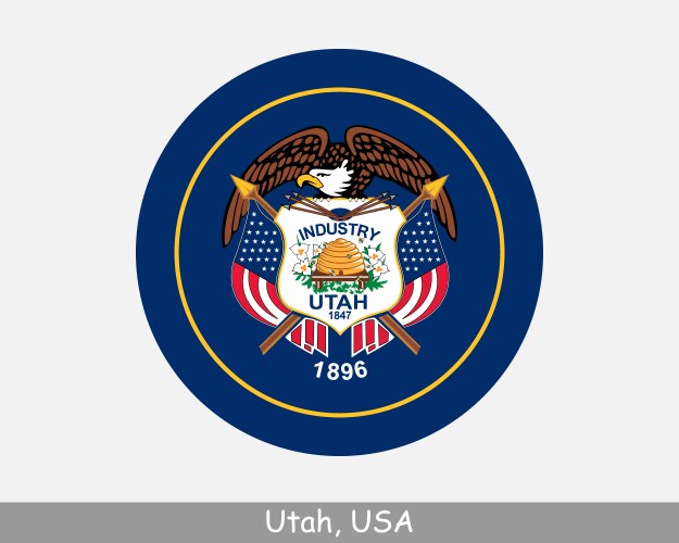 Connecticut round circle flag Royalty Free Vector Image