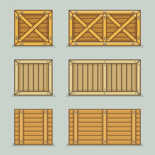 Wooden box game element Royalty Free Vector Image