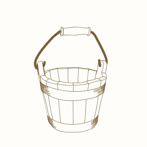 Wooden Bucket Drawing Vector Images (over 1,200)