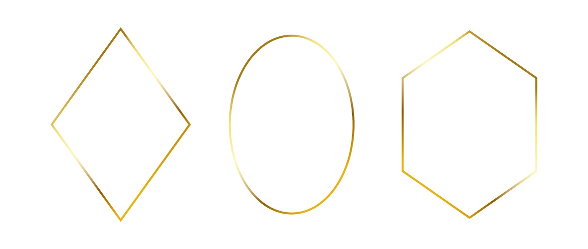 Golden thin frame set gold geometric borders Vector Image