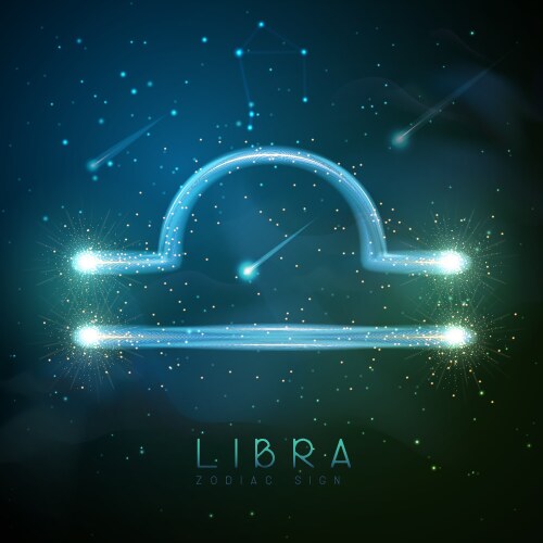 Libra zodiac sign blue star horoscope symbol Vector Image