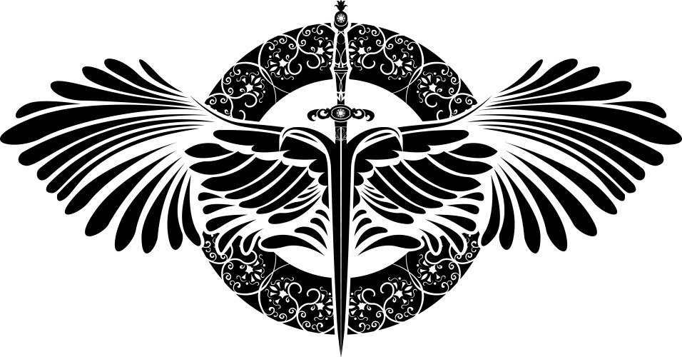 Wings and sword Royalty Free Vector Image - VectorStock