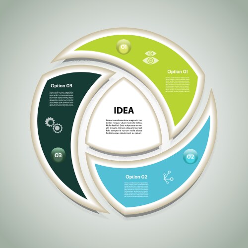 Three-Step Process Diagram Royalty Free Vector Image