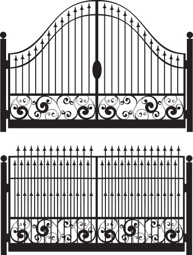 Elegant Metal Gate Silhouette Royalty Free Vector Image