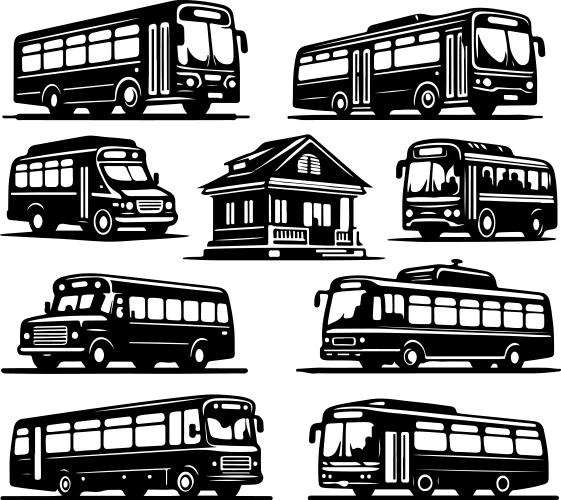 Classic bus silhouette for des Royalty Free Vector Image