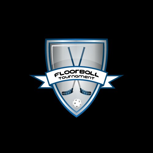 Floorball logo for the team and cup Royalty Free Vector