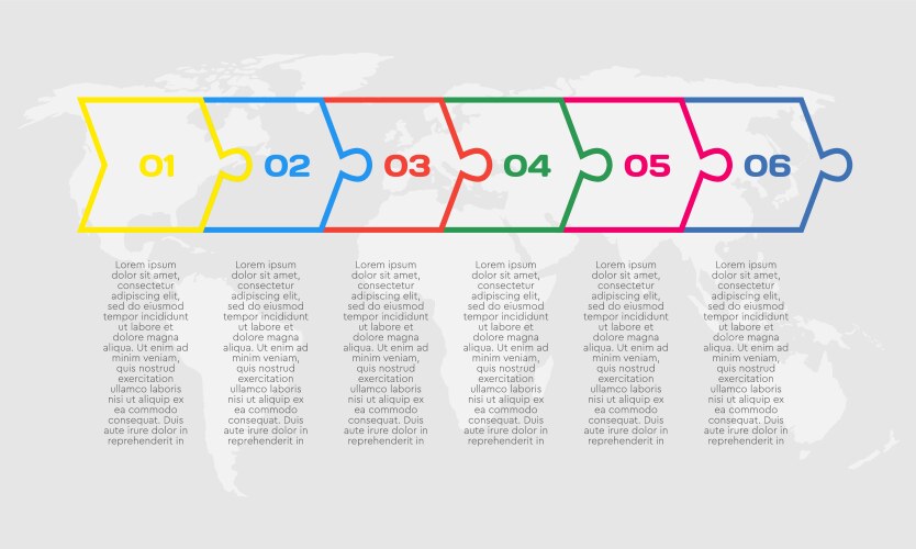 Seven Piece Line Infographic Jigsaw Puzzle Process